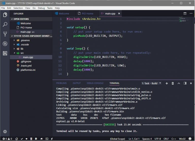 ติดตั้ง Platform IO IDE บน VSCode » PLAYELEK